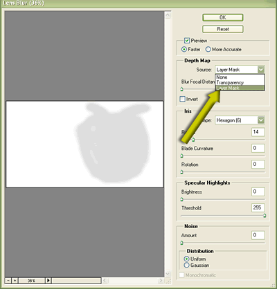 استفاده از فیلتر Lens Blur | شهر گرافیک